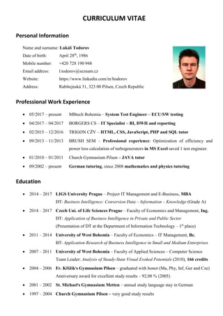 CV Lukáš Todorov | PDF