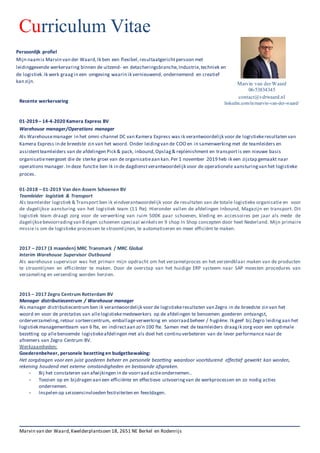 Cv M. van der waard 2020 | DOCX