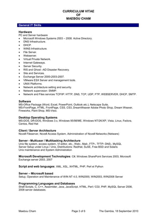 Cv Maebou Cham September 2010 | PDF