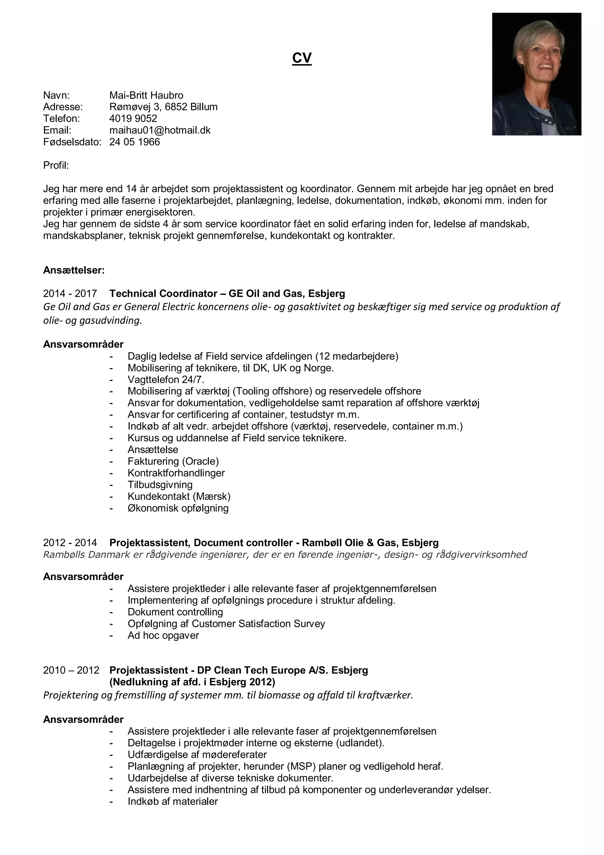 CV Mai-Britt Haubro | PDF