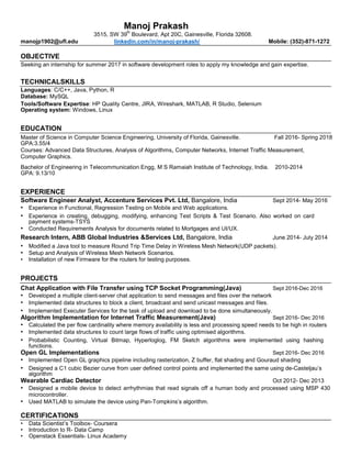 Cv manoj prakash | PDF
