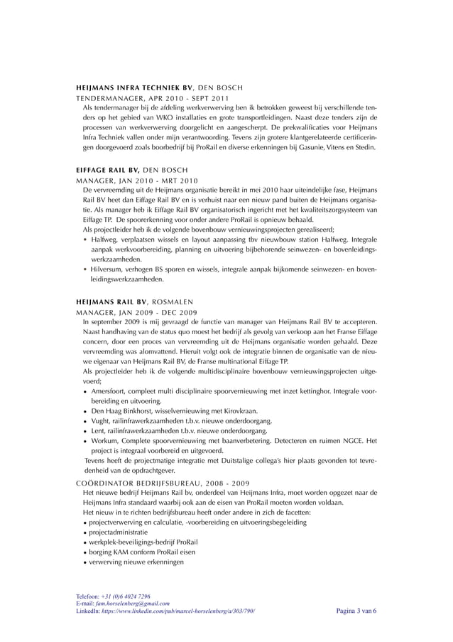 Cv marcel horselenberg nl status sept 2018 maximaal | PDF