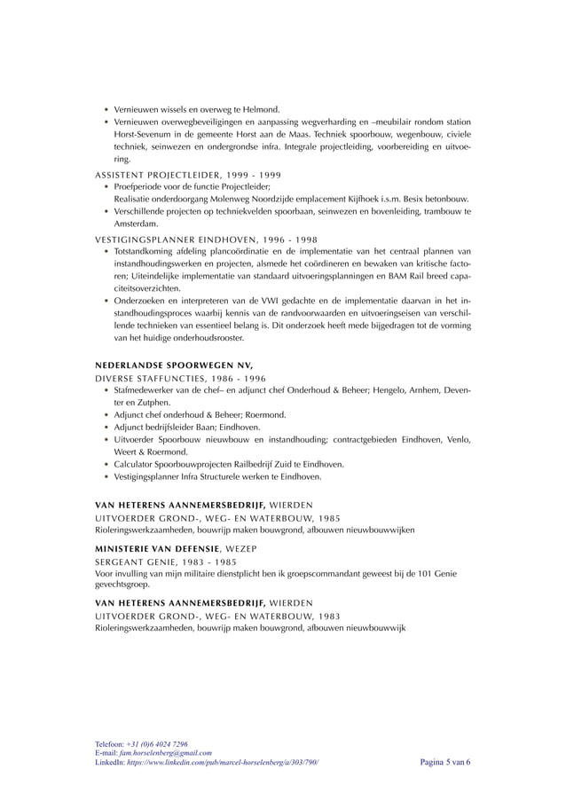 Cv marcel horselenberg nl status sept 2018 maximaal | PDF