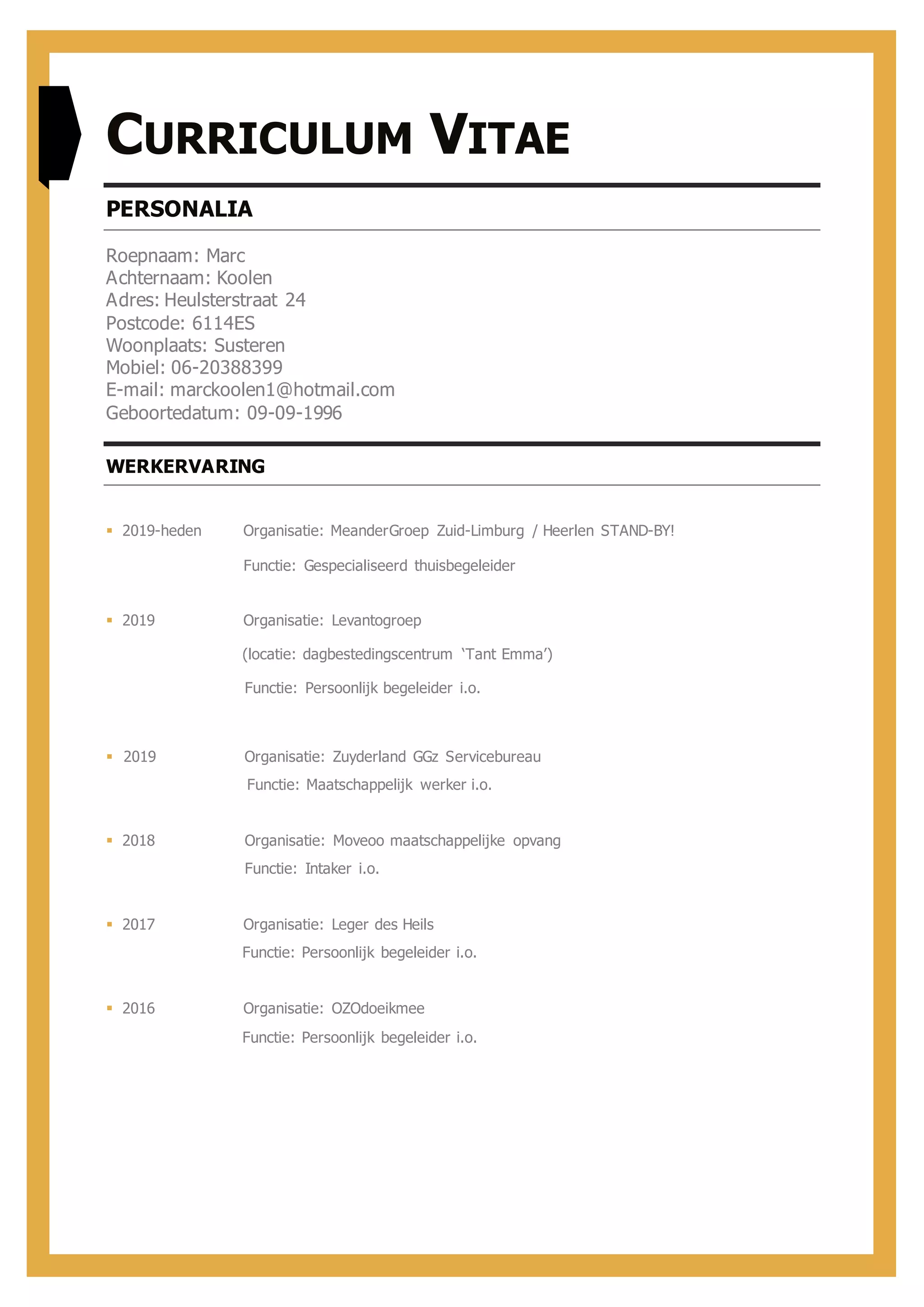 Cv Marc Koolen | DOCX