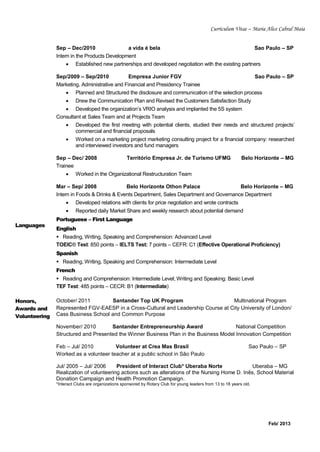 Curriculum Vitae Maria Alice Cabral Maia - English Version | PDF