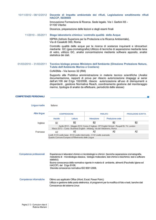 Cv mariani rubina bio | PDF