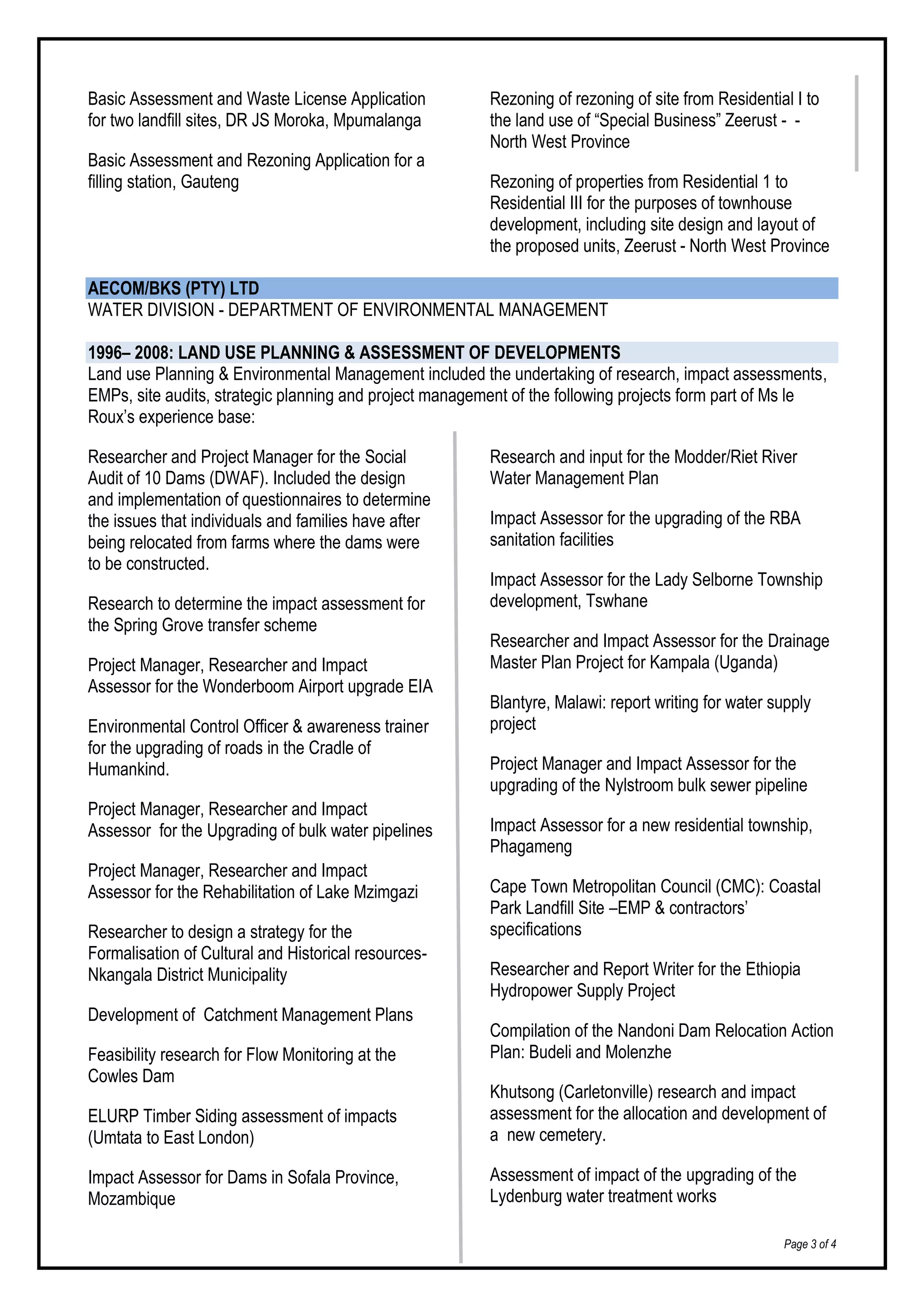 Cv marinda le roux sept 2015 | PDF