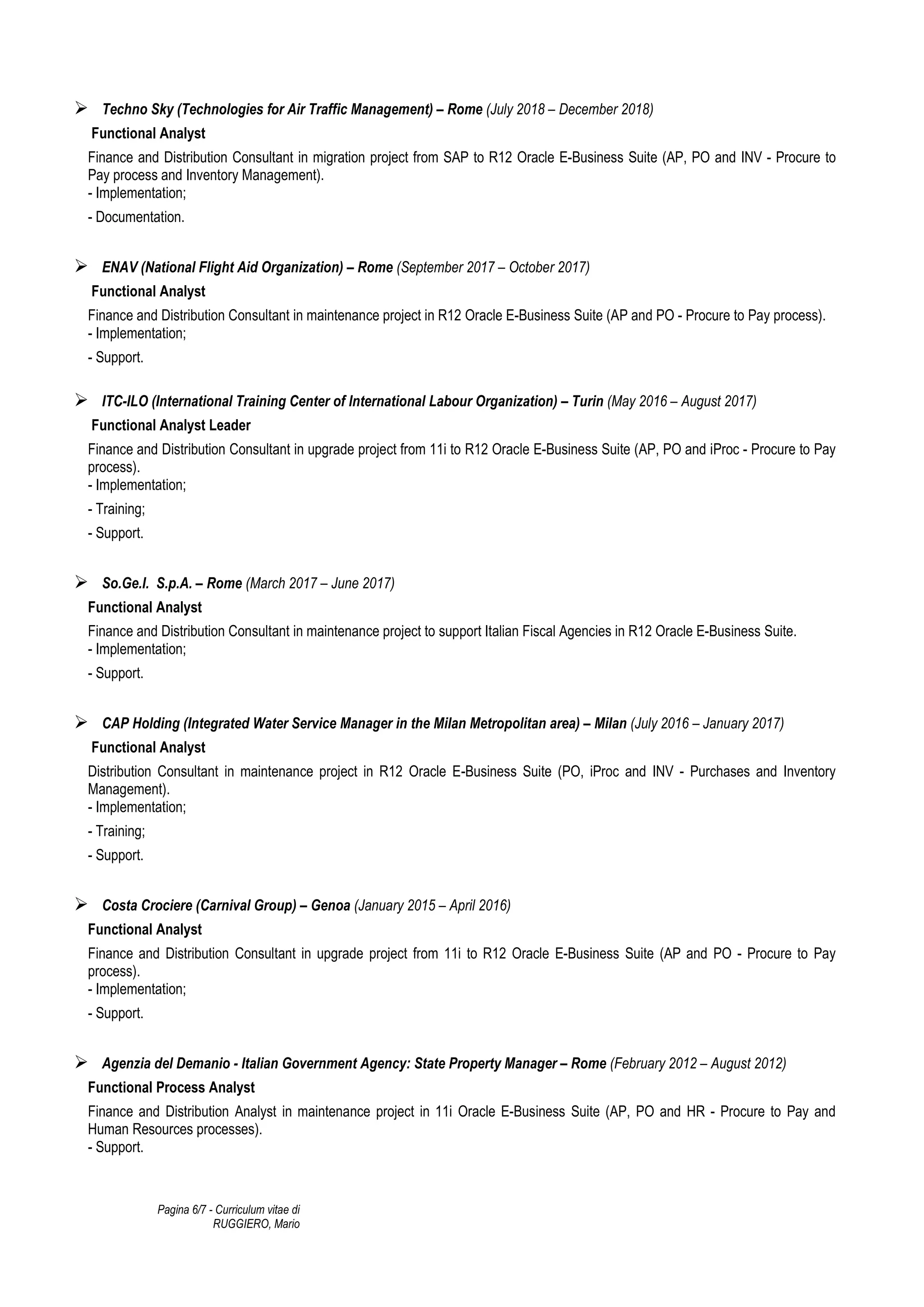 Cv Mario Ruggiero | PDF