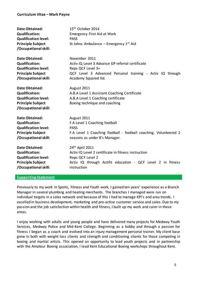 Cv mark payne 2018 | PDF