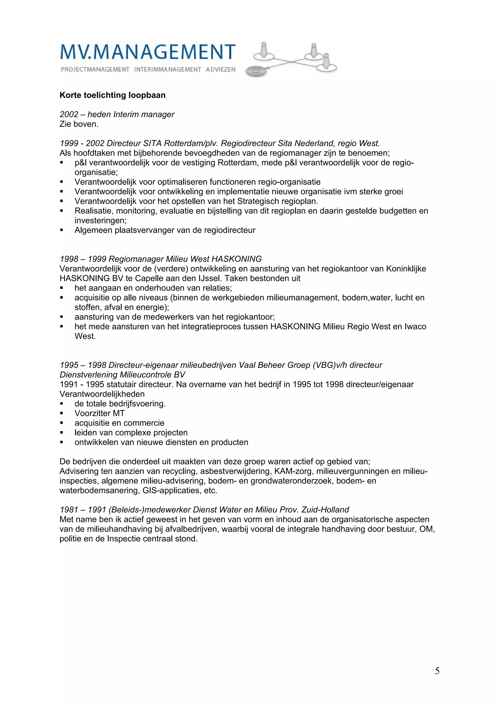 Cv Mark Vaal Q1 2010 | DOC | Business | Business and Finance