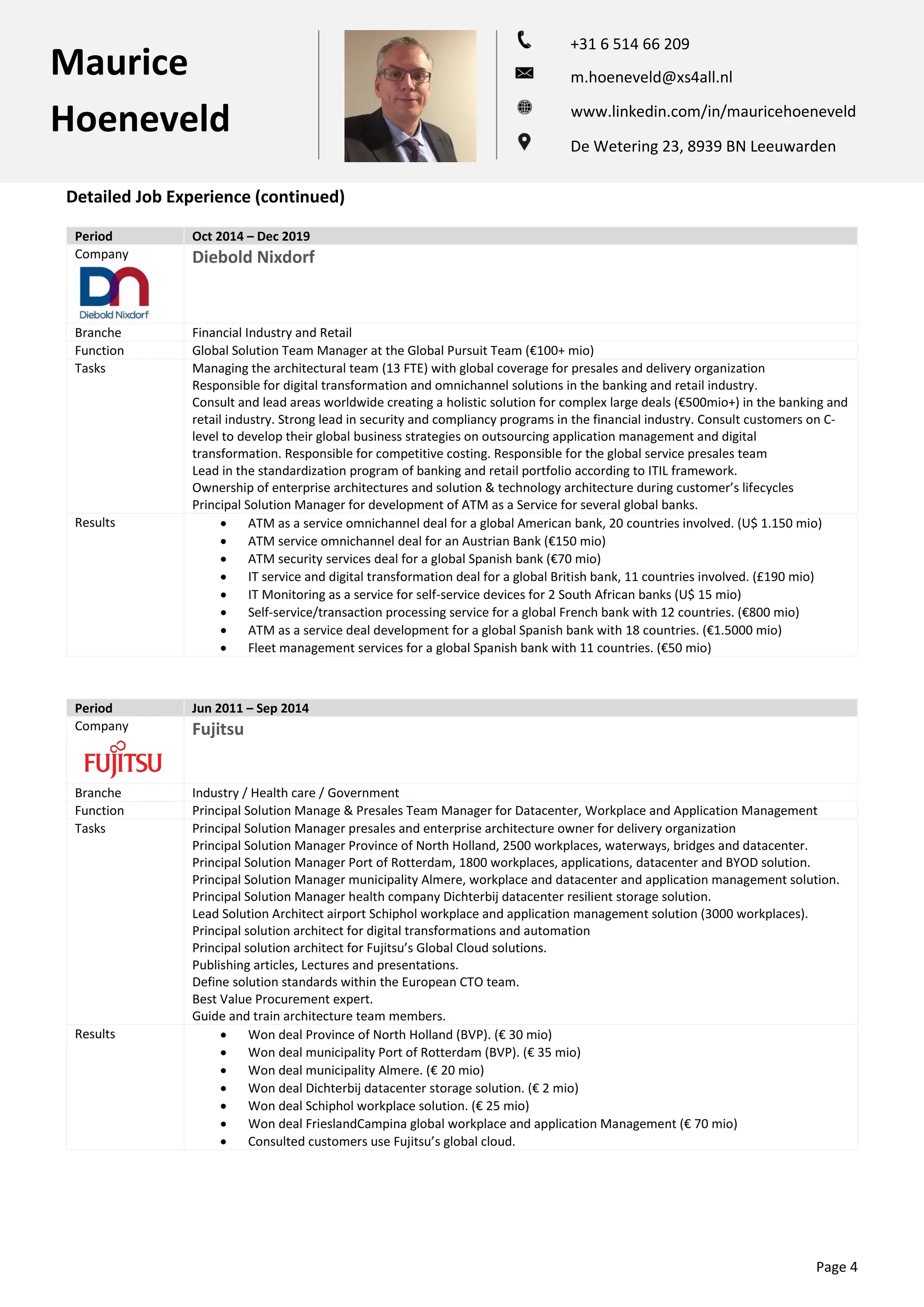 Curriculum vitae Maurice Hoeneveld January 2024 | PDF