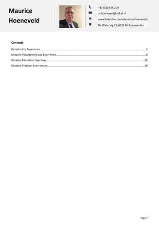 Curriculum vitae Maurice Hoeneveld January 2024 | PDF