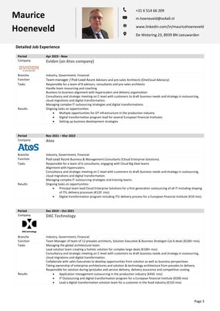 Curriculum vitae Maurice Hoeneveld January 2024 | PDF