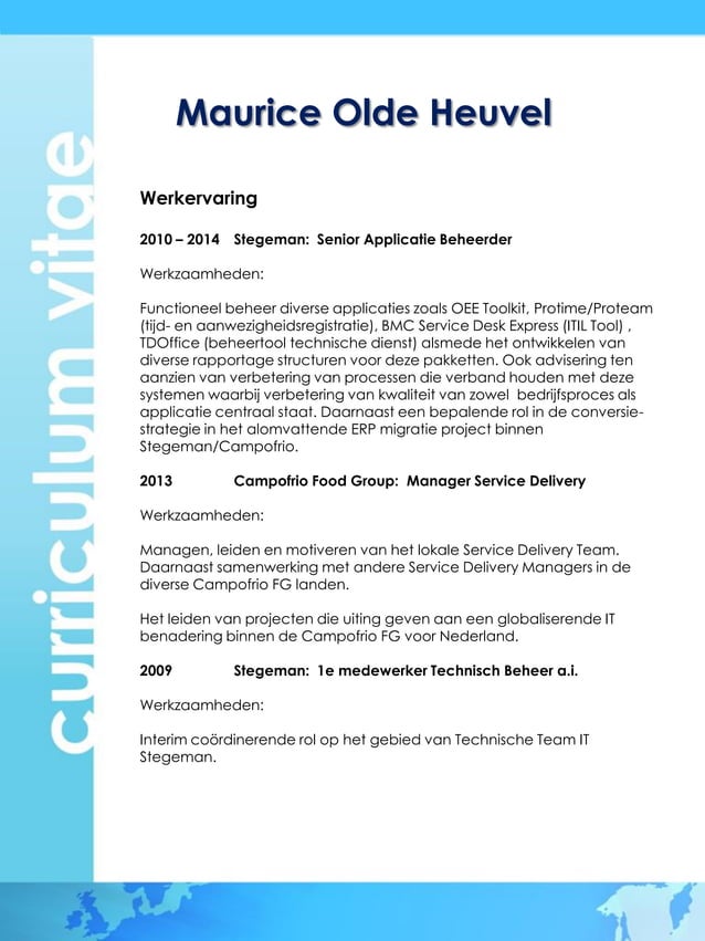 Cv maurice olde heuvel | PDF