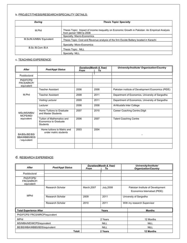 Mehboob Ali (CV) | DOC