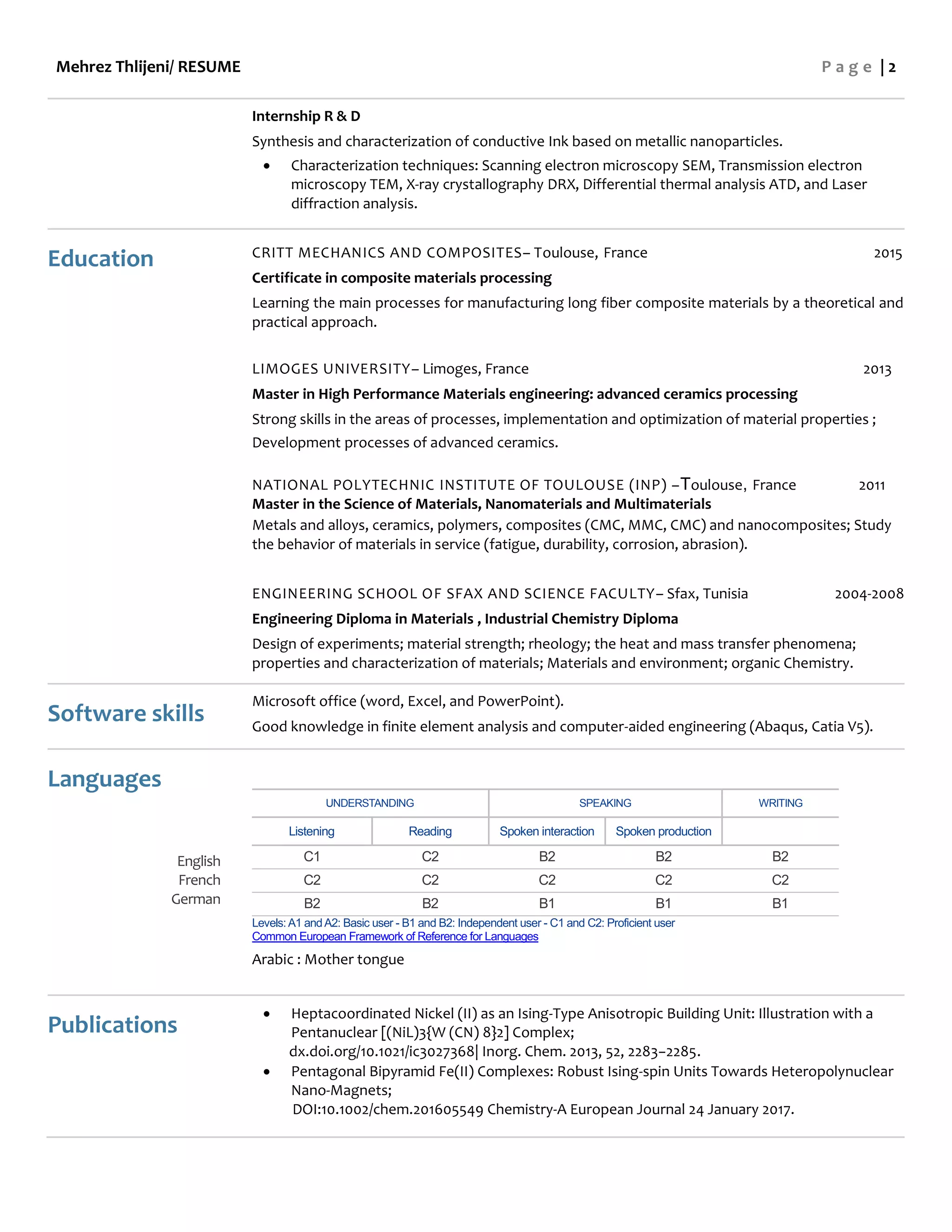 New Cv mehrez thlijeni | PDF