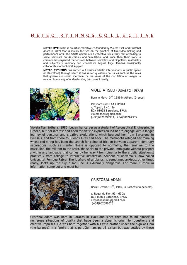 Cv meteo rythmos | PDF | Modern Art | Fine Art