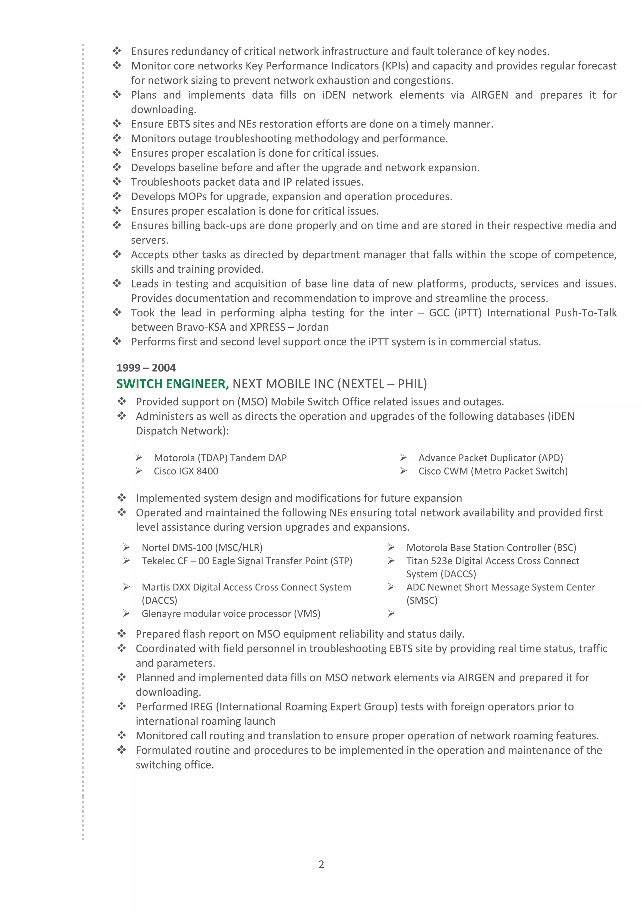 Cv michael flaviano 2017 - Telecommunication Engineer | PDF