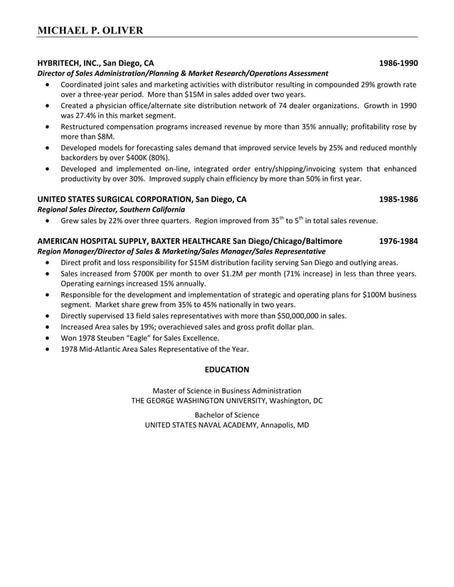 MIke Oliver Resume | PDF