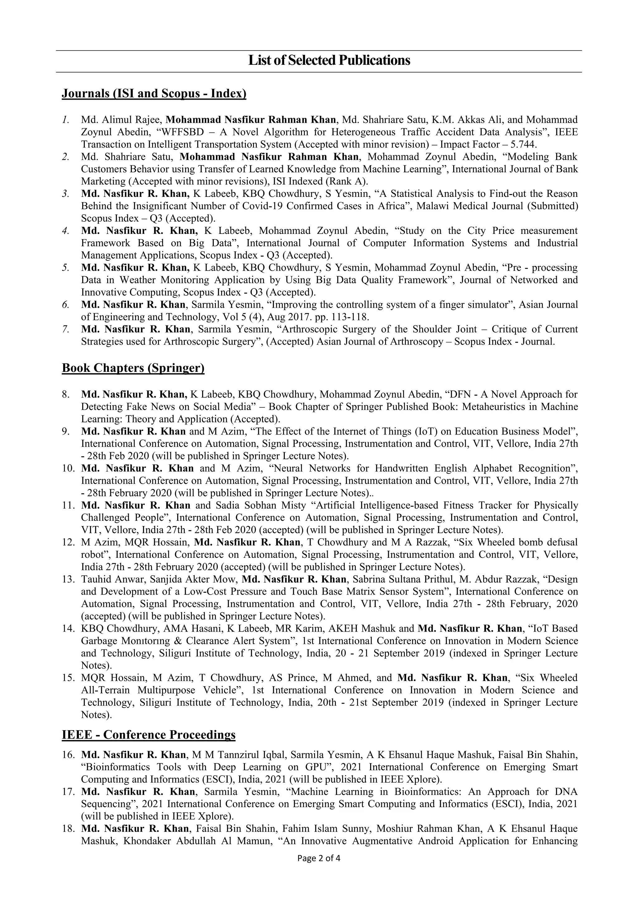 CV of Md. Nasfikur R. Khan | PDF