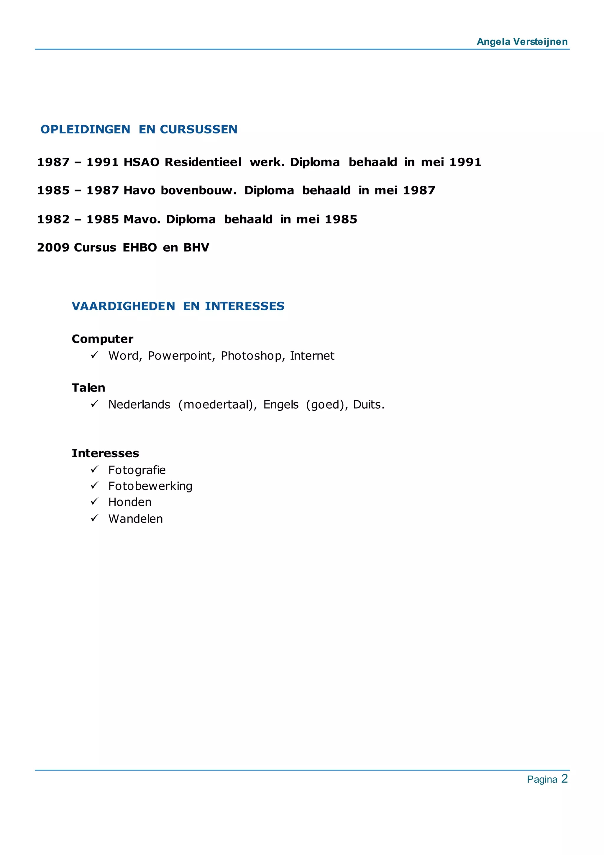 Cv Manusje van alles | DOCX