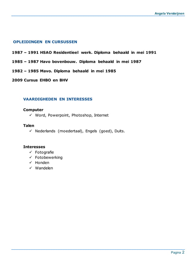 Cv Manusje van alles | DOCX