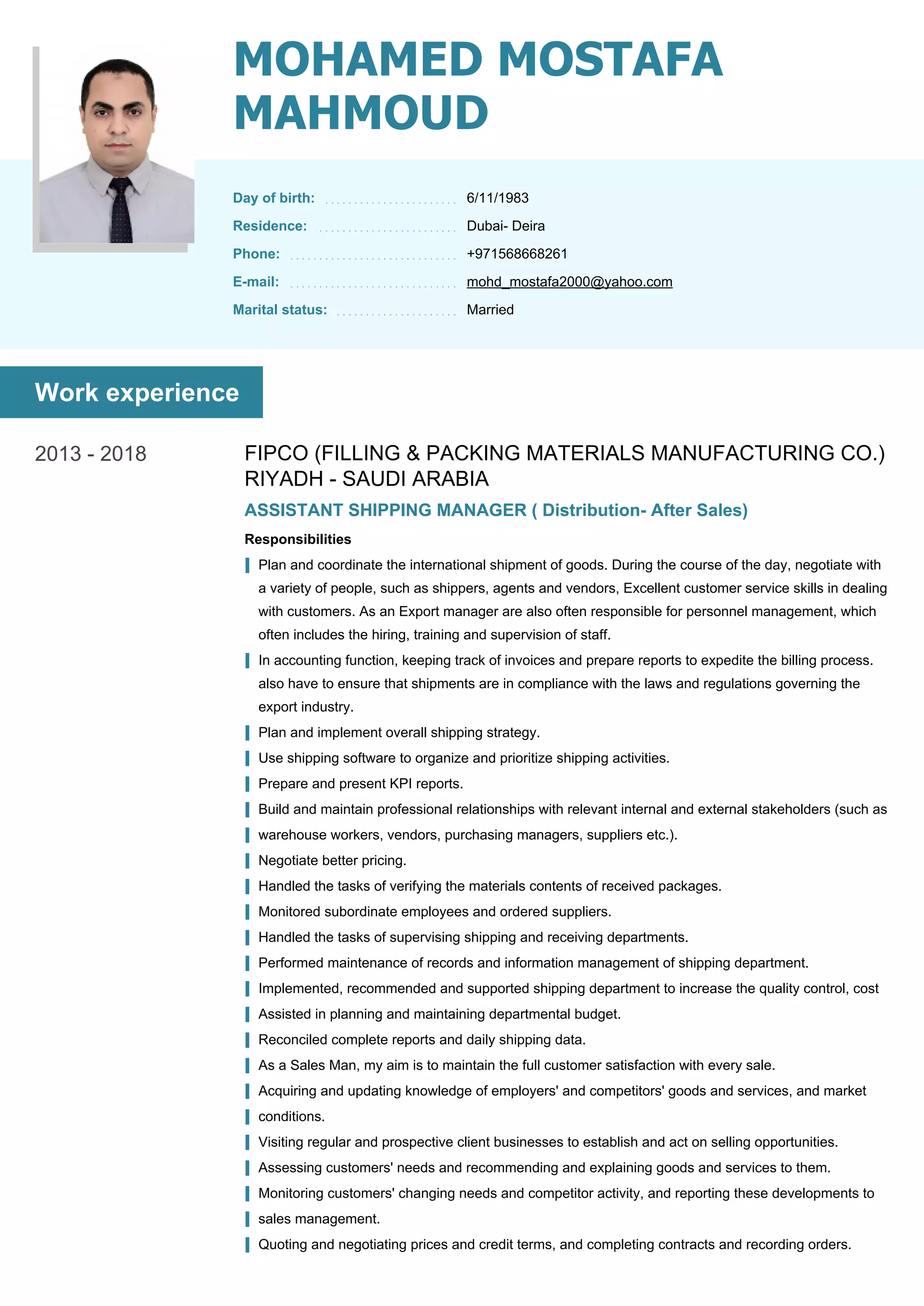 CV mohamed updated | PDF | Hospitality Industry | Industries