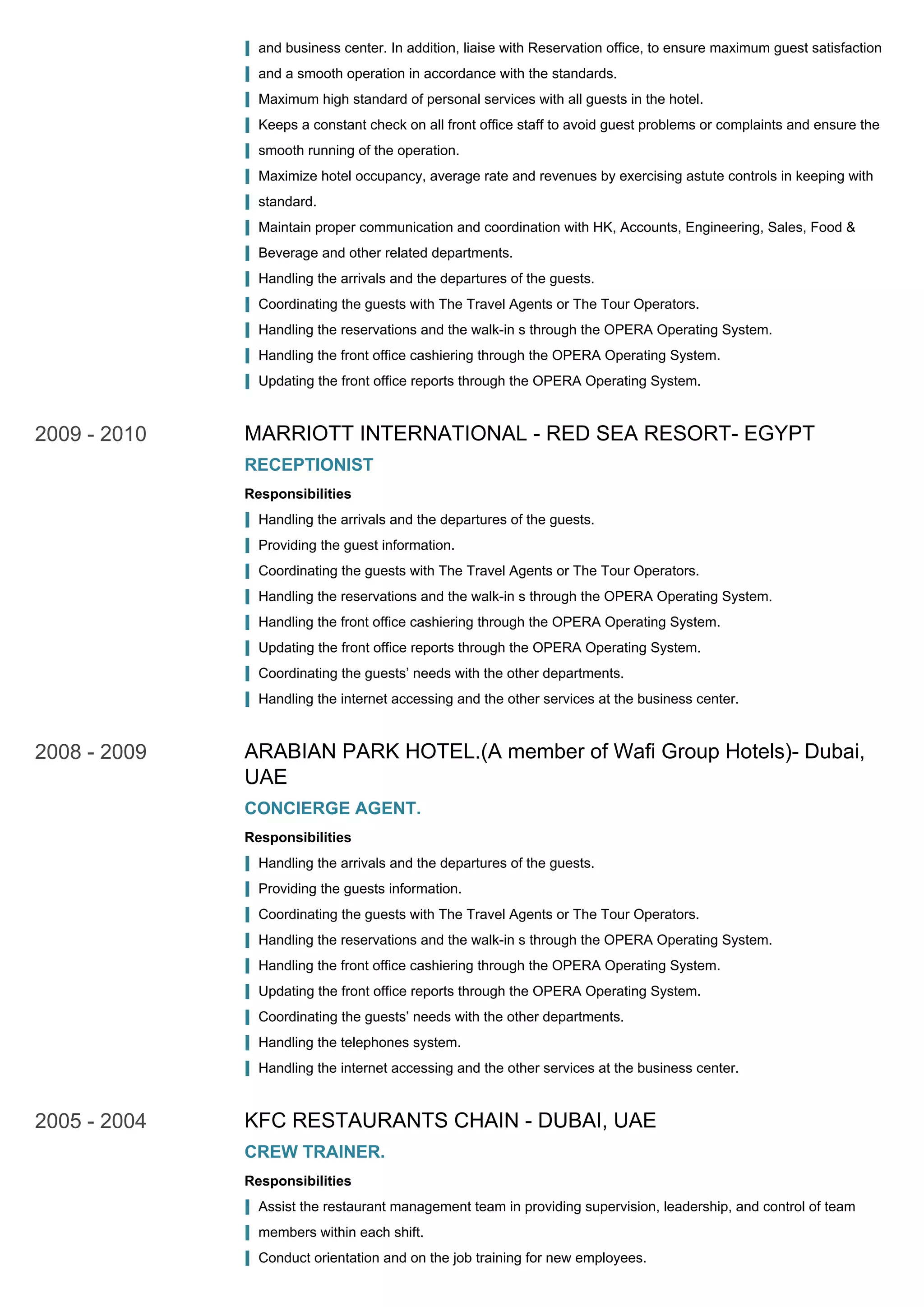 CV mohamed updated | PDF | Hospitality Industry | Industries