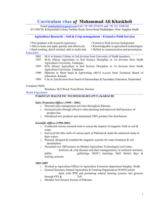 Cv Mohammad Ali | DOC