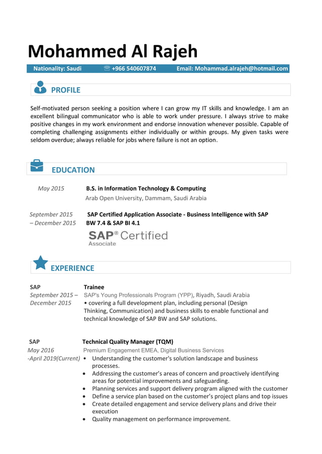 Cv mohammed may-2019 | PDF