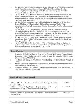 Cv (mohd zakhiri md nor,2017)-Islamic Finance Professional | PDF