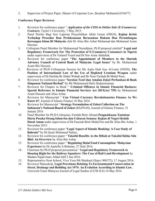 Cv (mohd zakhiri md nor,2017)-Islamic Finance Professional | PDF