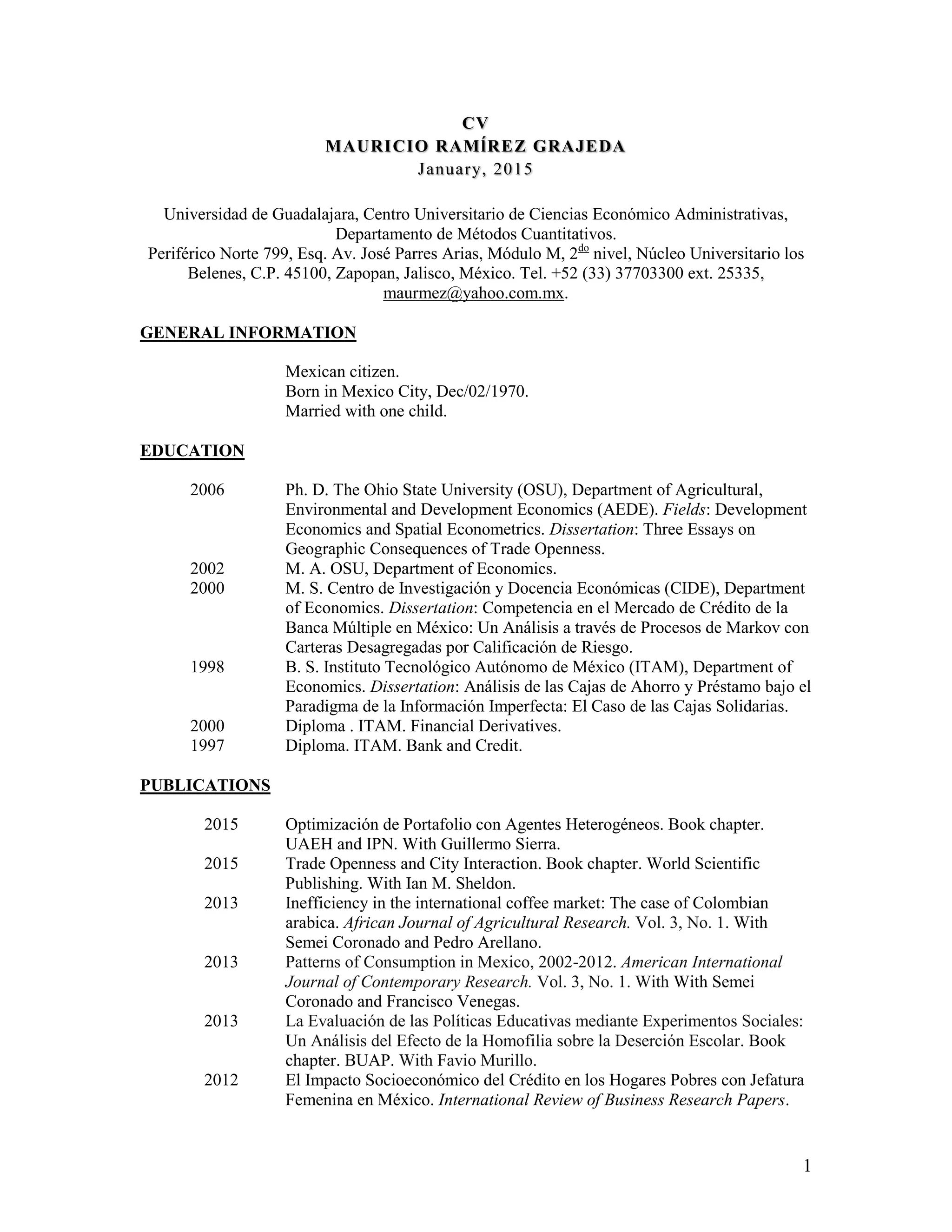 Cv mrg english 2015 | PDF | Business | Business and Finance