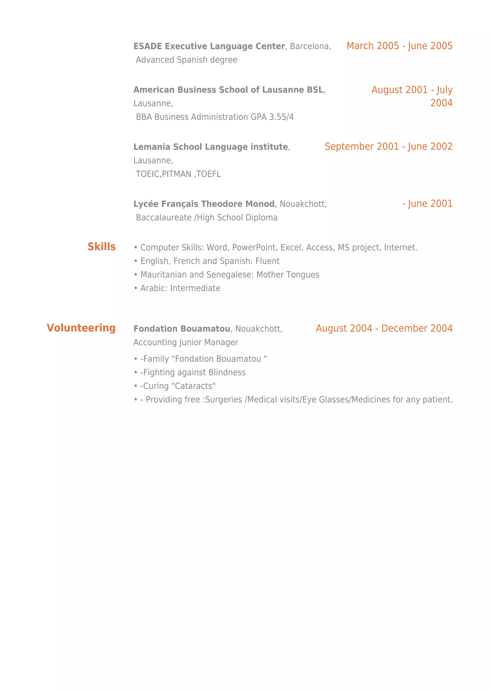 CV Mrs Leila Bouamatou | PDF | Business | Business and Finance