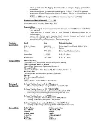 CV Muhammad Usman Awan | PDF