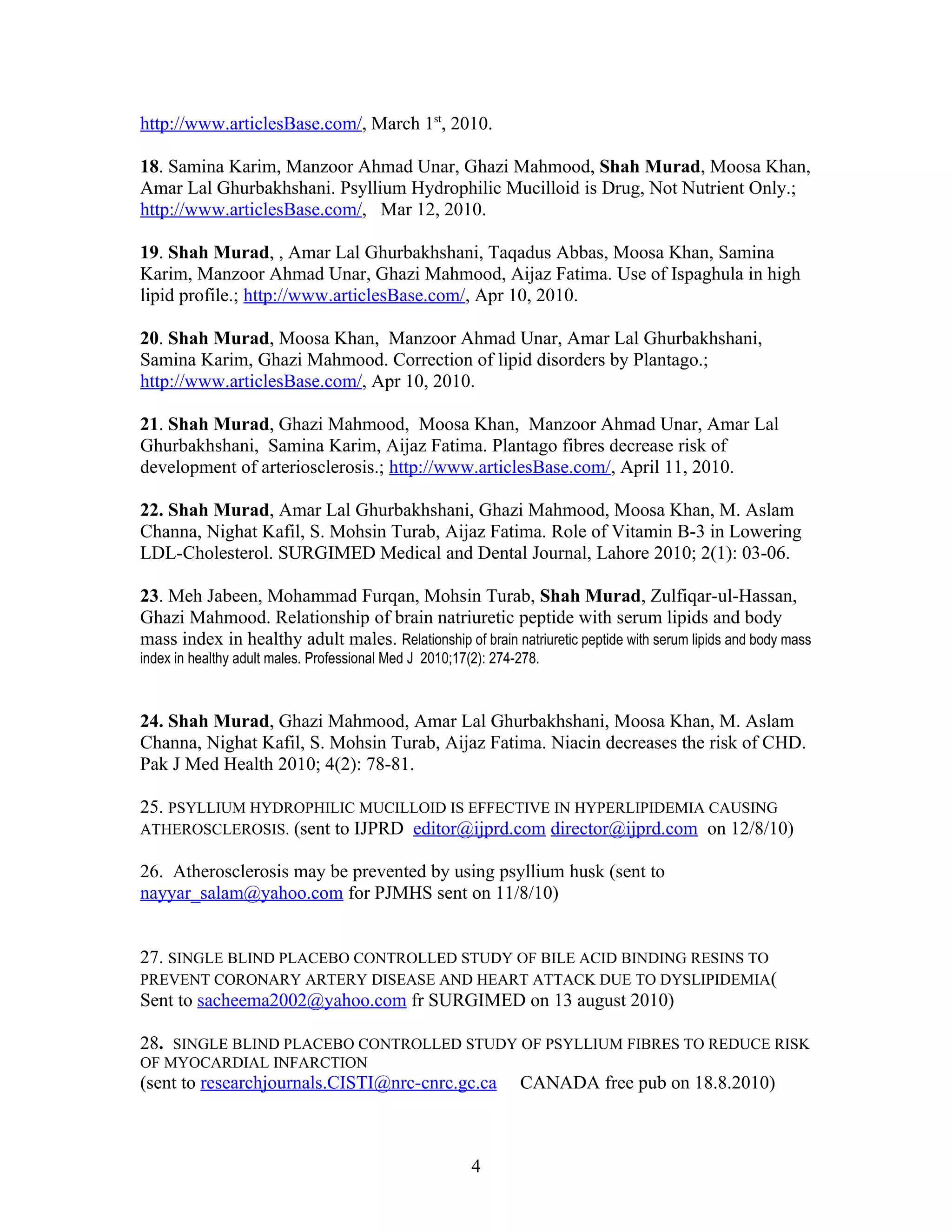 RESUME OF PROF. DR. SHAH MURAD | DOC