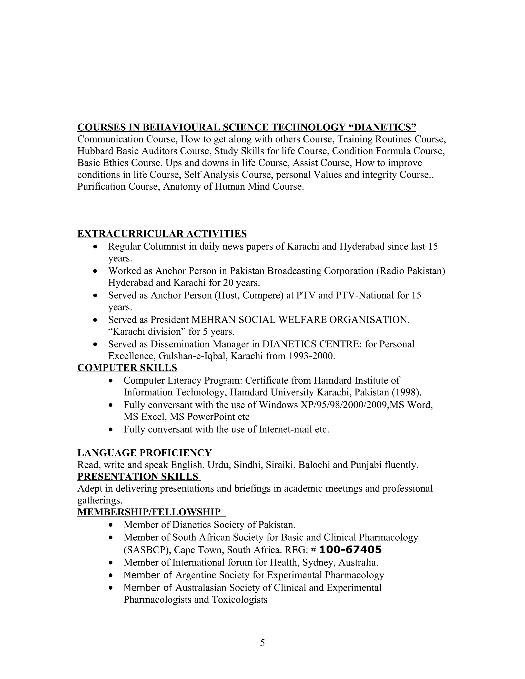 RESUME OF PROF. DR. SHAH MURAD | DOC