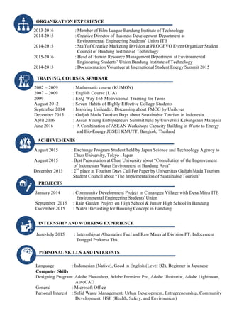 Cv nadhira sagita p | PDF