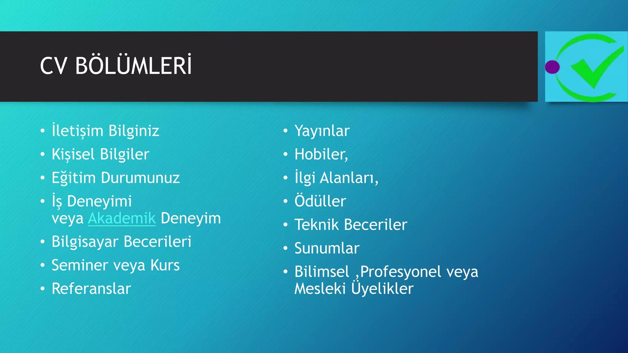 Cv nasil hazirlanir | PPTX