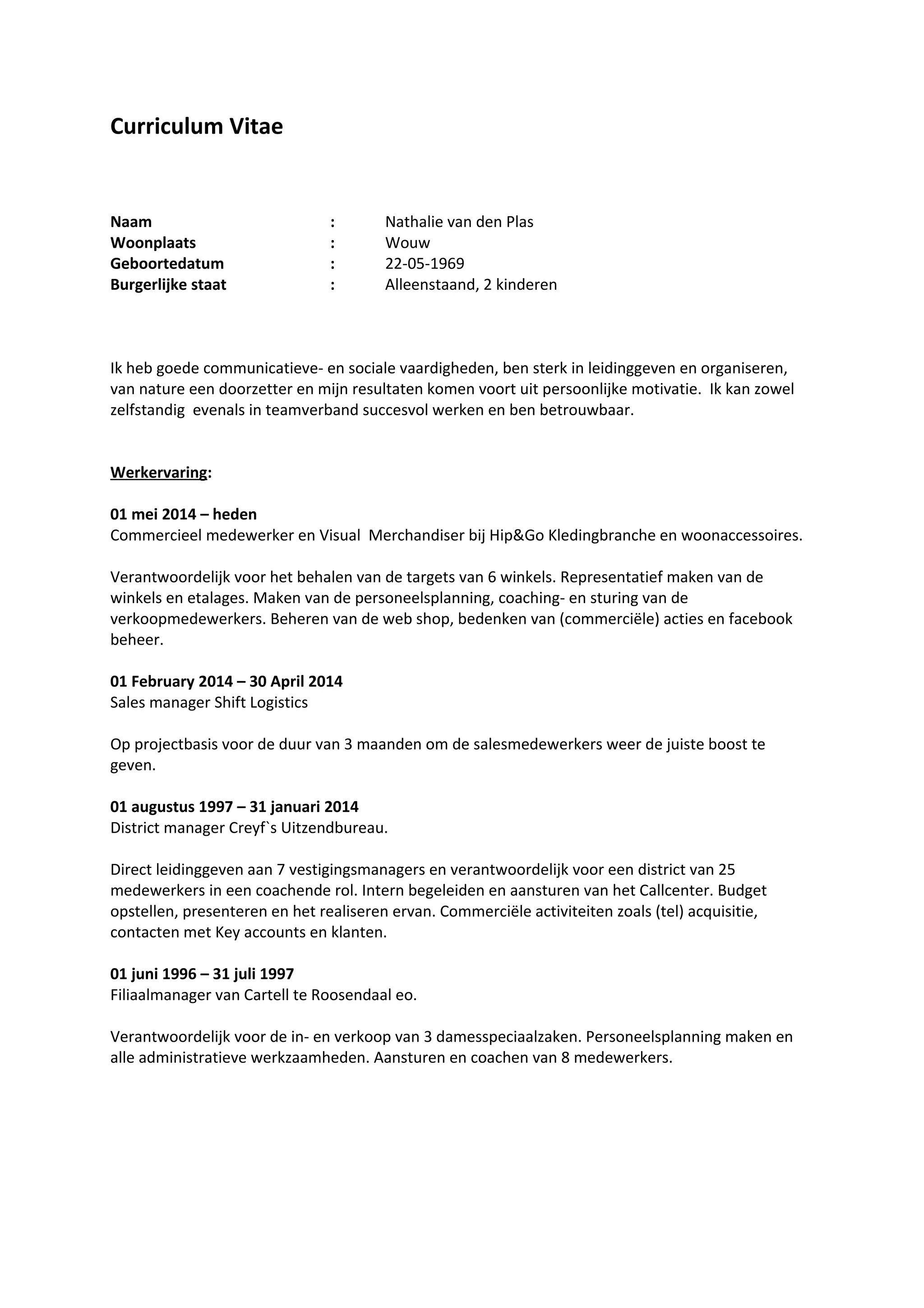 Cv nathalie | DOC