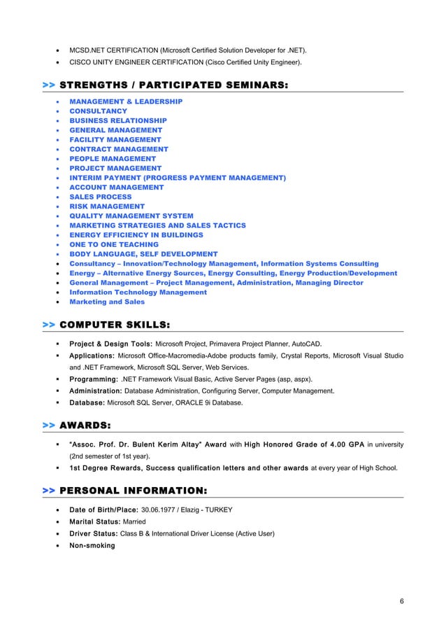 CV Resume Nazim KESER English Manager Director | PDF