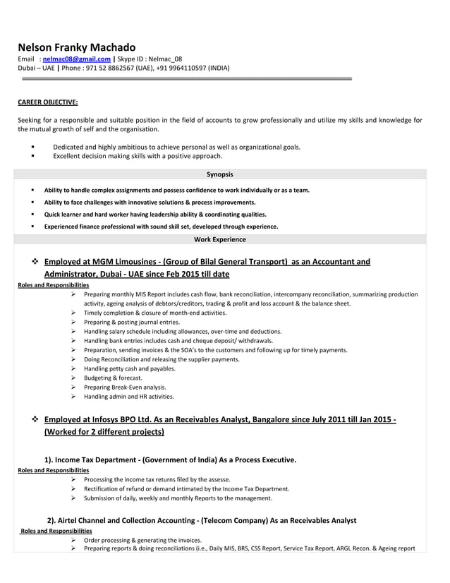 Cv nelson franky machado | PDF