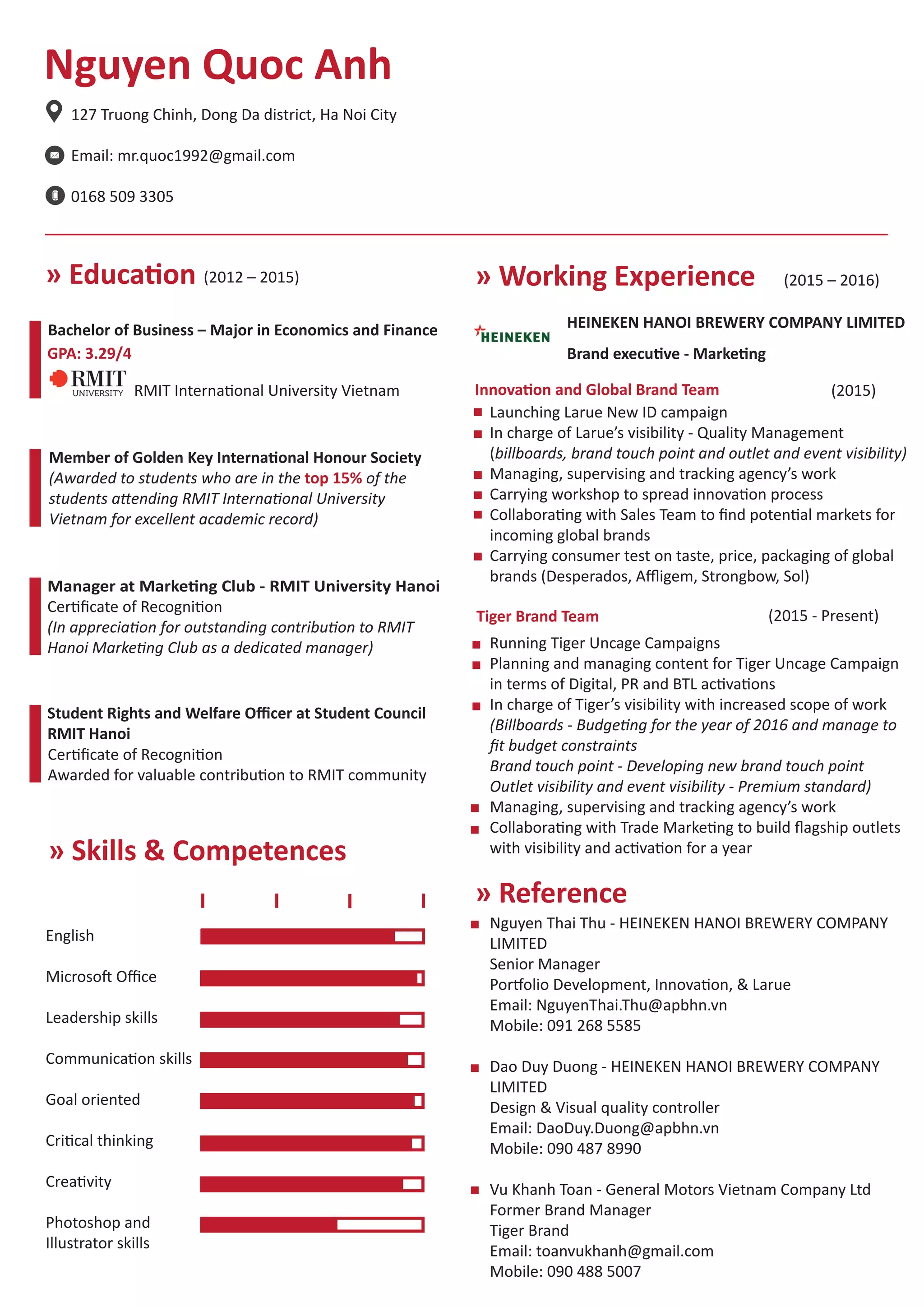 Cv nguyen quoc anh marketing_fmcg | PDF | Business Administration ...