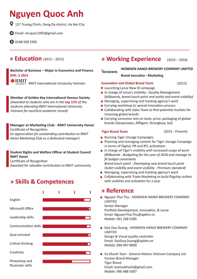 Cv nguyen quoc anh marketing_fmcg | PDF | Business Administration ...