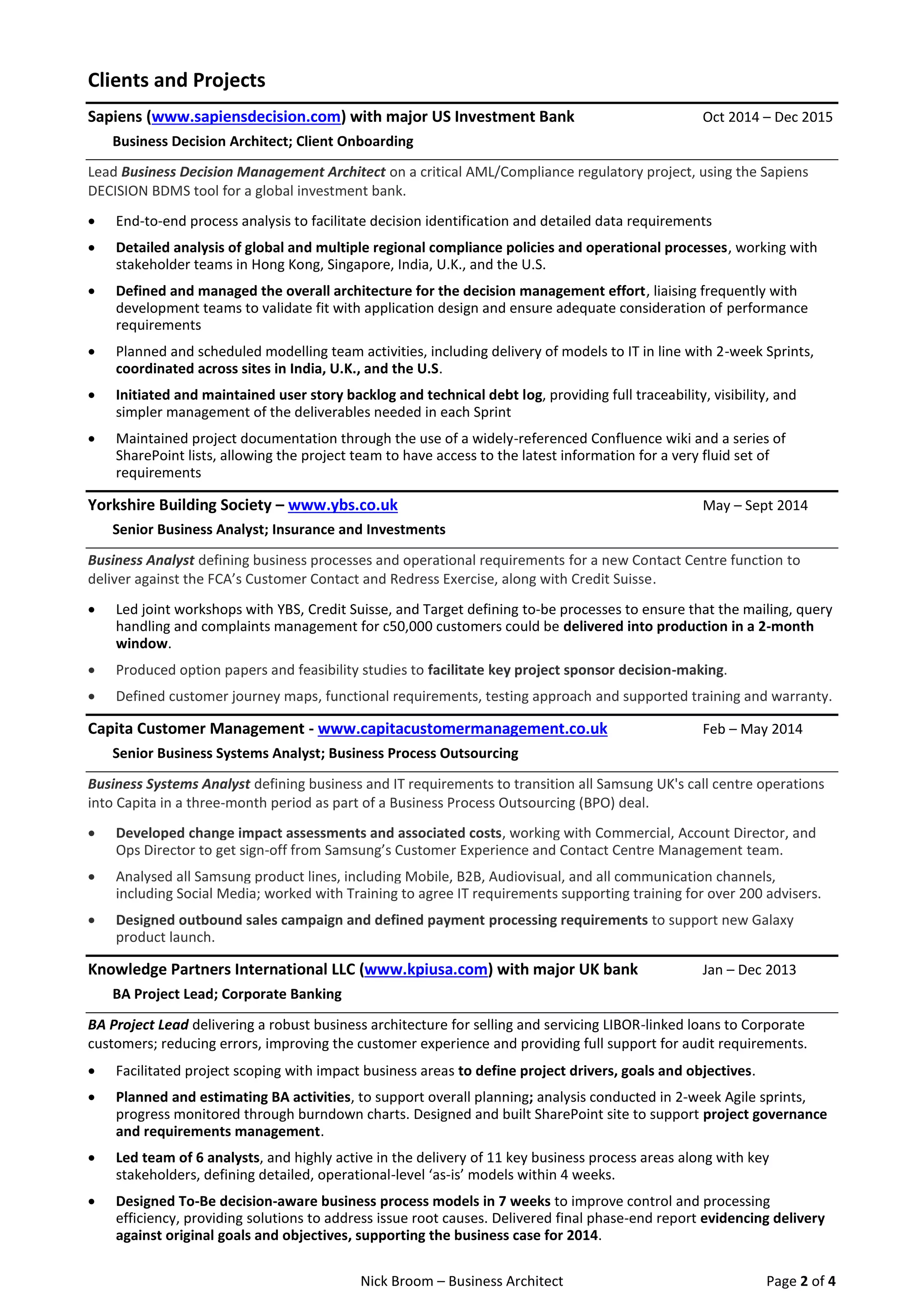 Latest CV/resume - Nick Broom | PDF