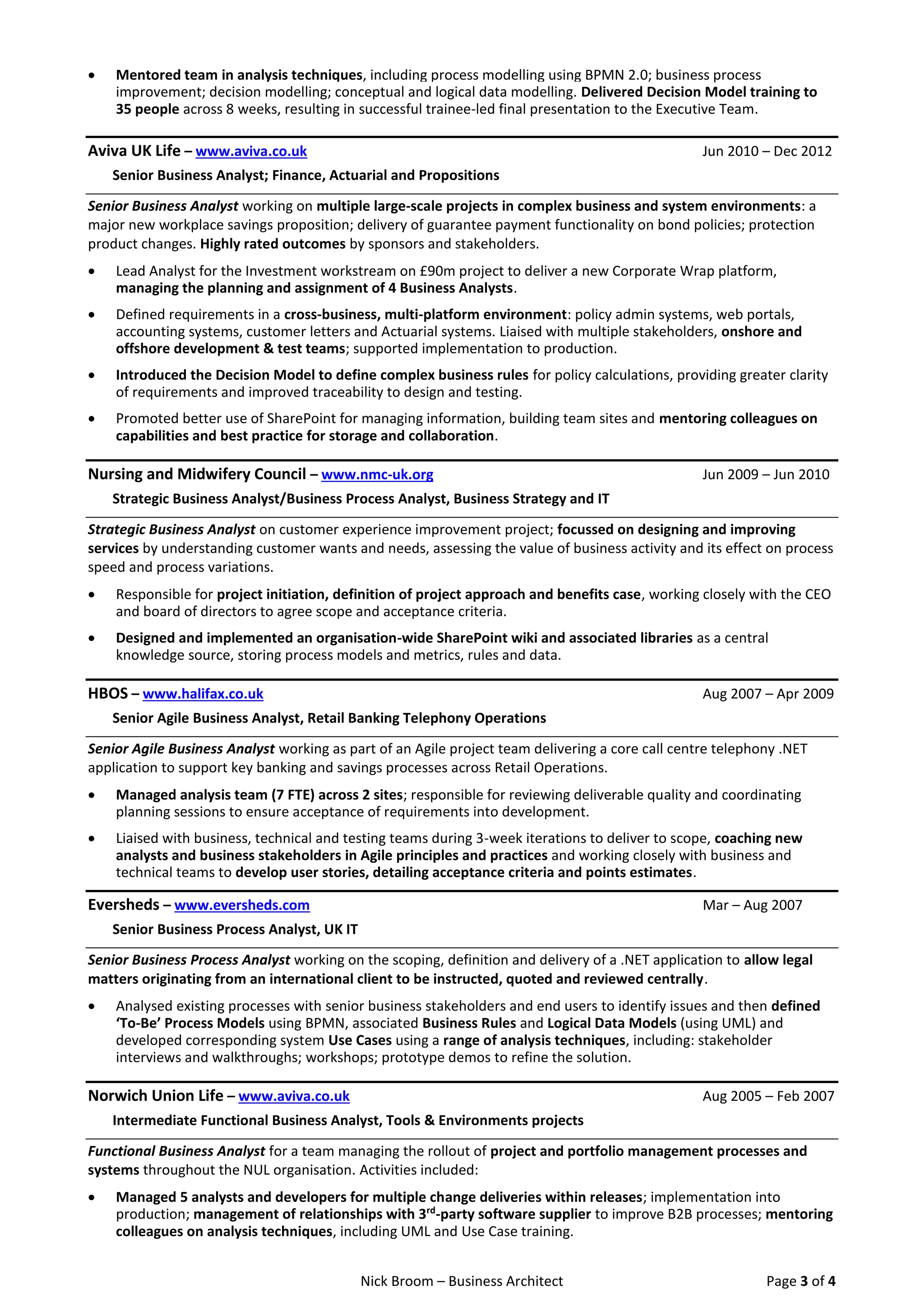 Latest CV/resume - Nick Broom | PDF