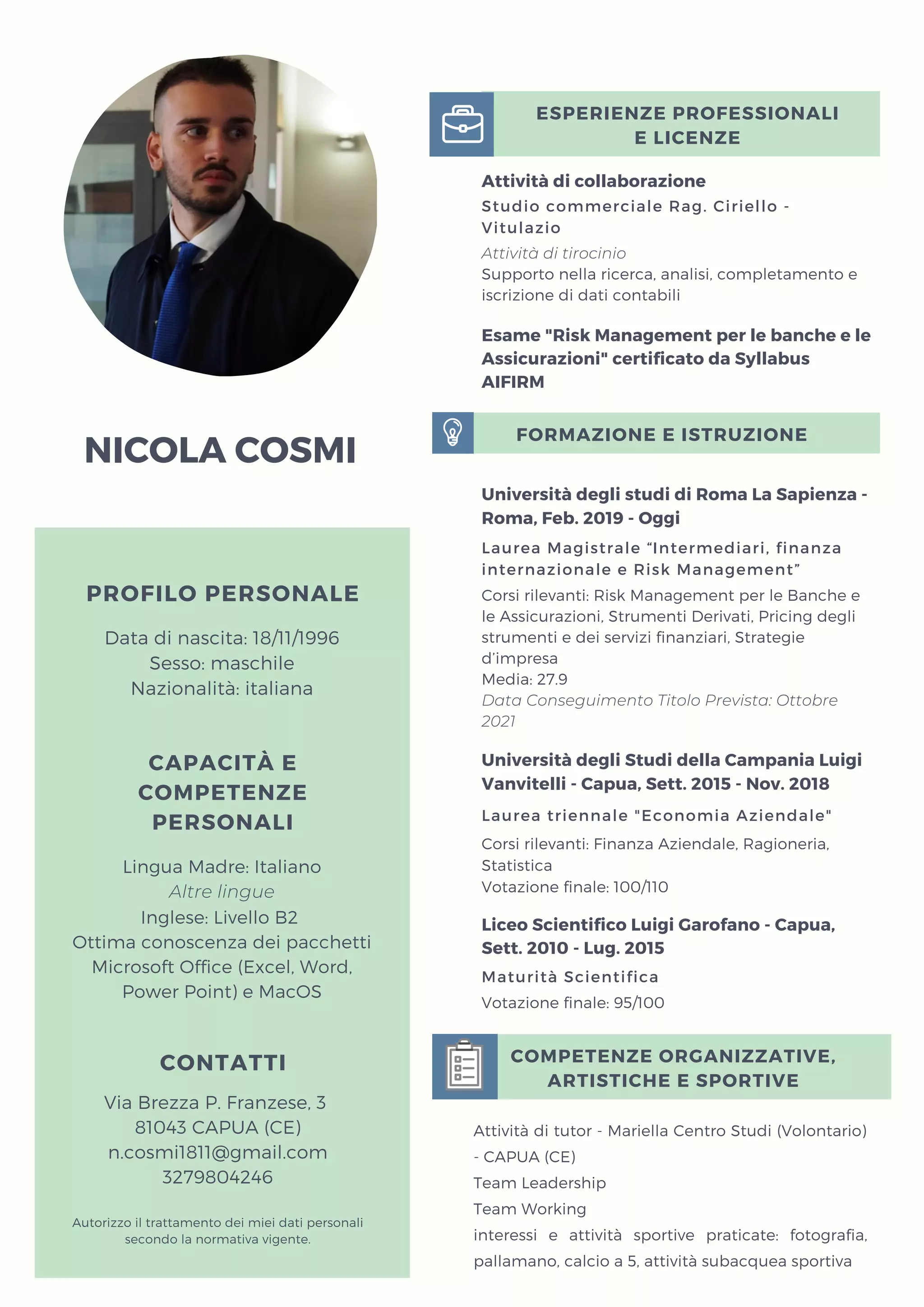 Cv nicola cosmi | PDF