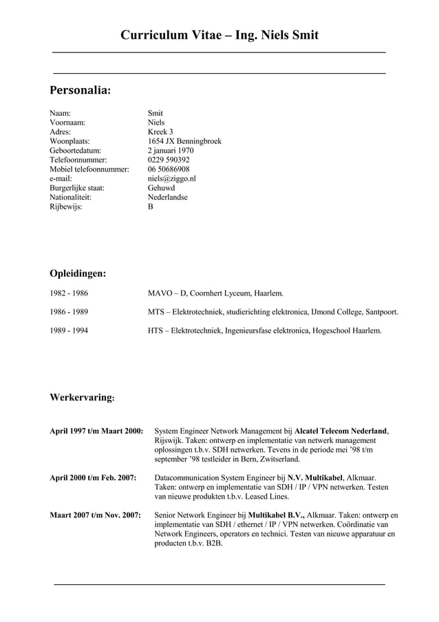 Cv niels smit 18 mei 2015 | PDF
