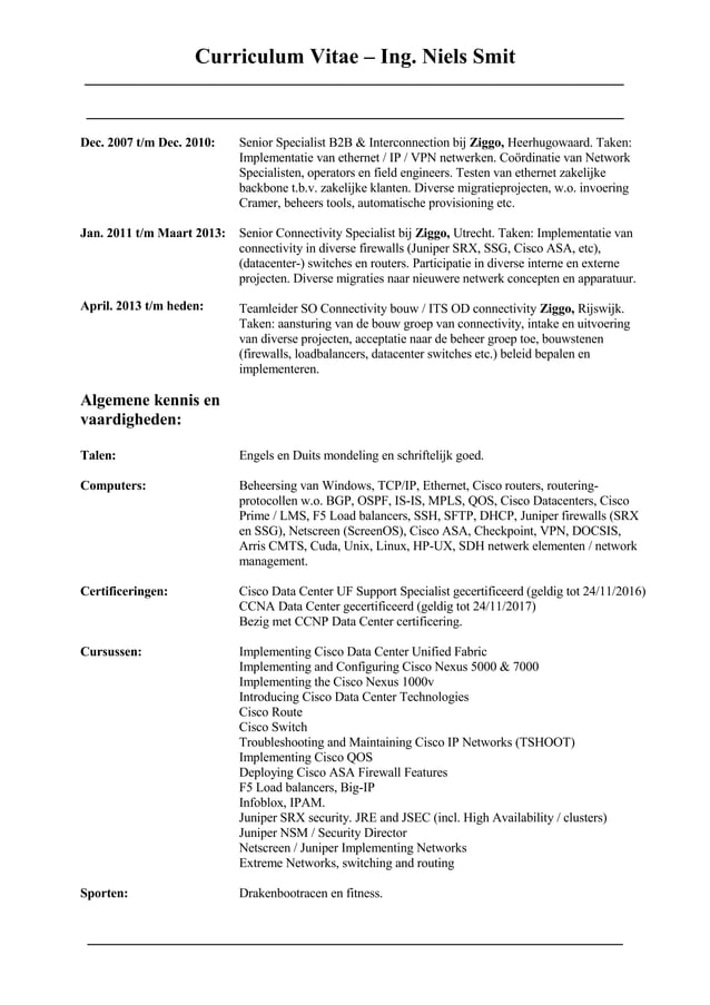 Cv niels smit 18 mei 2015 | PDF