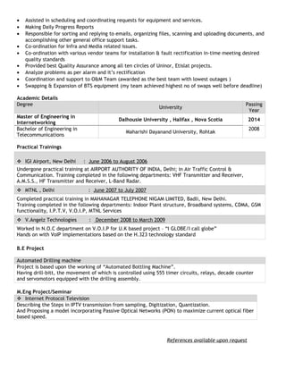 Cv nitin bajaj | DOC | IT and Internet Support | Internet